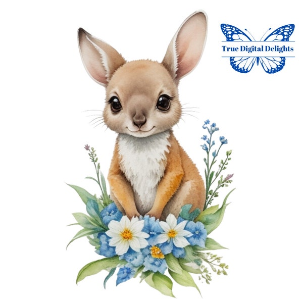 Kangaroo Watercolor - Etsy