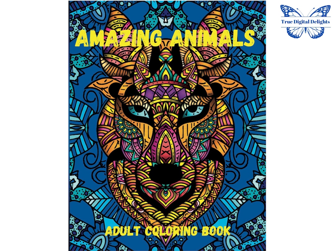 26 ADULT COLORING PAGES, Animal Mandala Style Digital Coloring Book ...