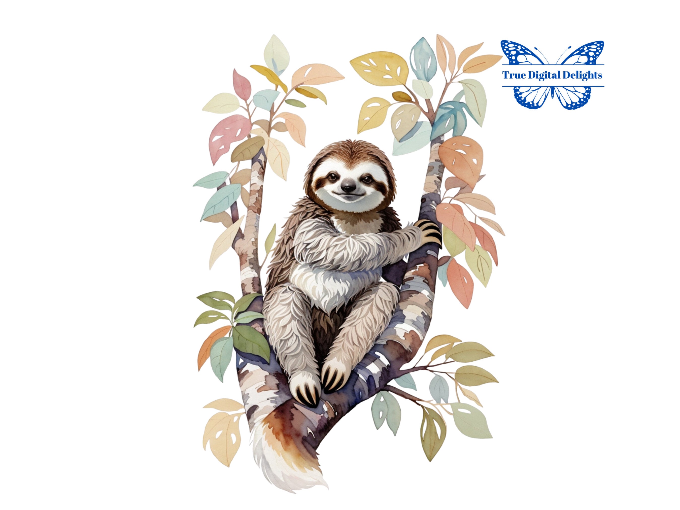 Cute Sloth PNG Clipart. Coffee Lover Sloth, Sloth in Hammock, Sloth in ...