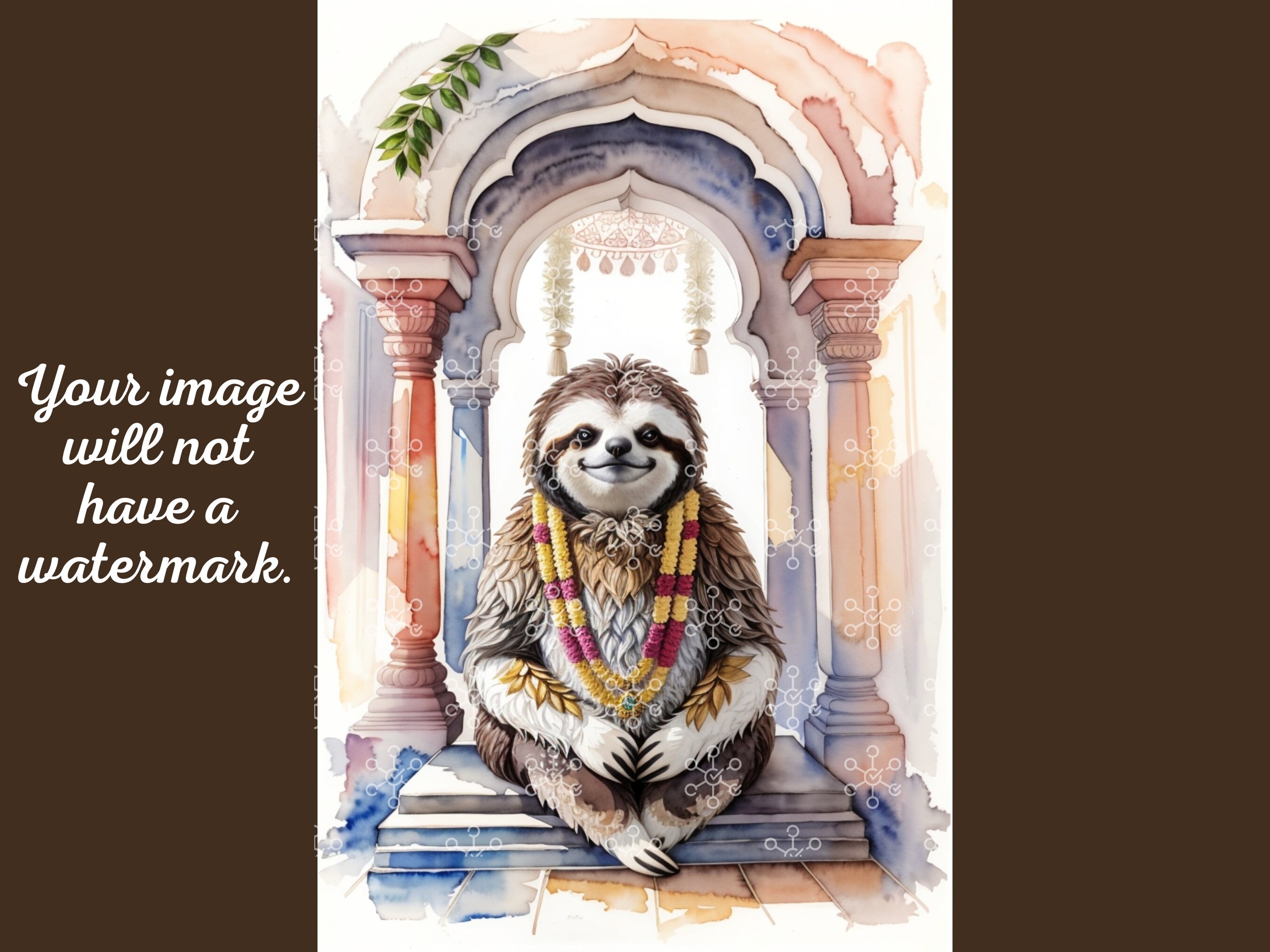 Sloths Printable PNG Clipart. Indian Temple, Mosque Exotic Yogi Sloth ...