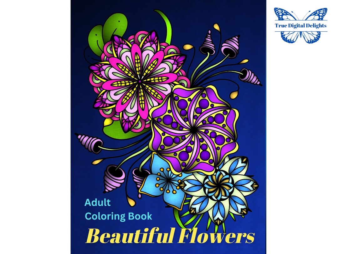 40 Adult Coloring Pages Floral Digital Coloring Book Etsy