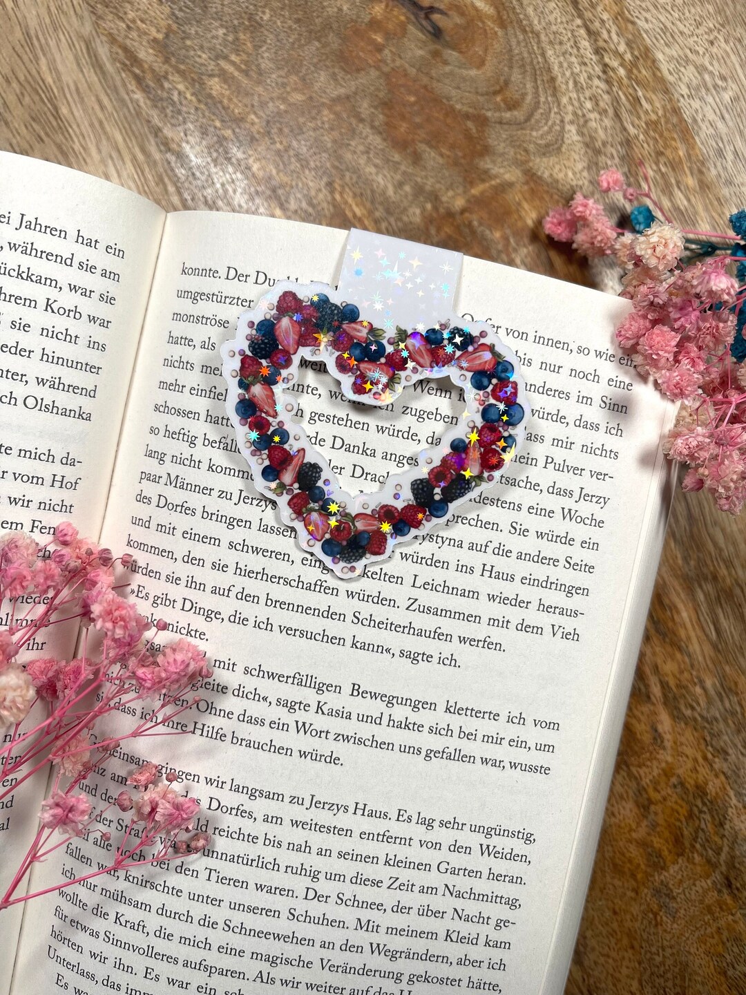 Magnetic Bookmark Glitter, Valentine's Day, Berries, Fruits, Heart ...