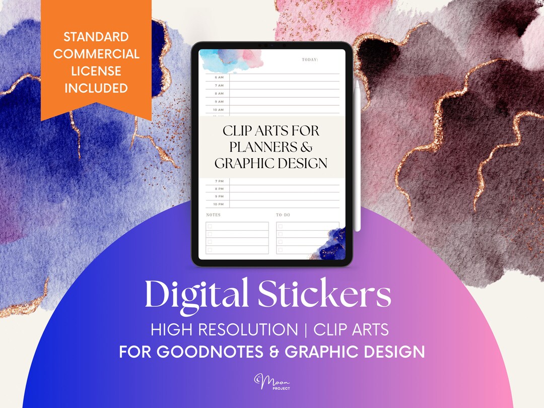 Digital Watercolor Stickers, Digital Planner Stickers, Goodnotes ...