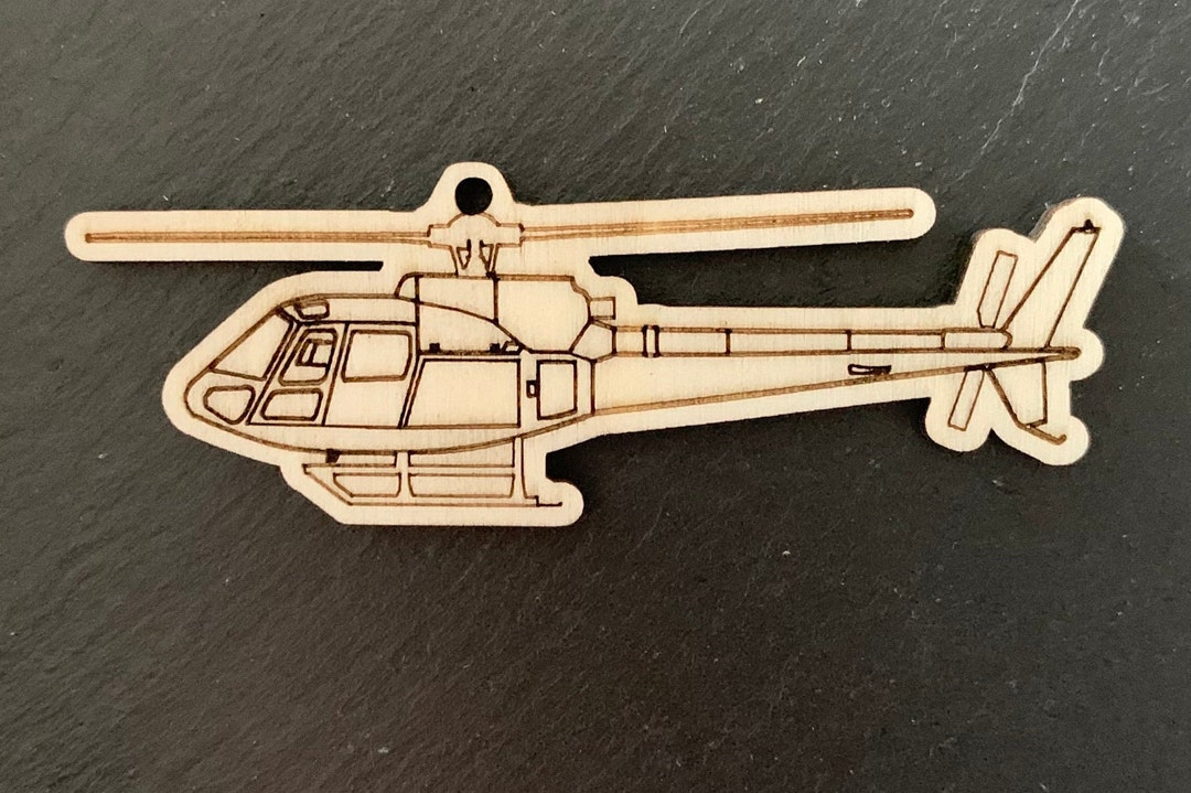Helicopter Pendant Airbus As350 or Robinson R44 Keyring Made of Wood - Etsy