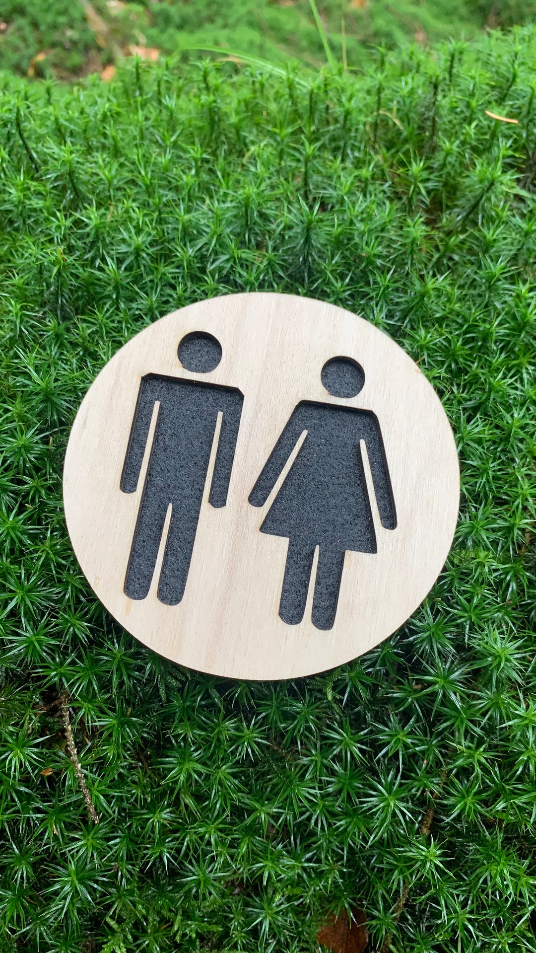 Restroom Sign Made of Wood and Felt. 3-ply. Restroom Door Sign. - Etsy