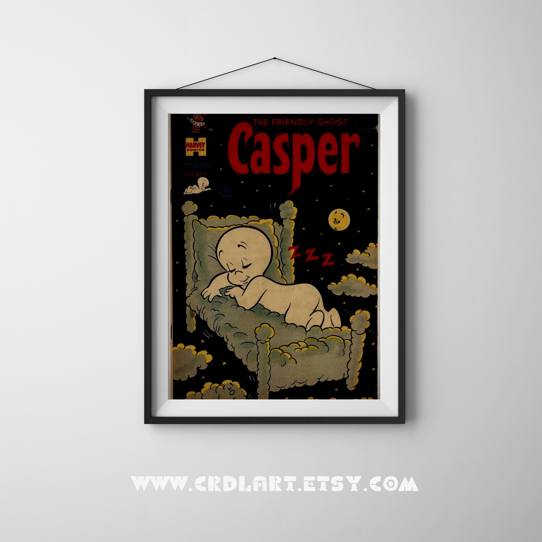 Casper the Friendly Ghost Inspired Digital Art,printable Wall Art ...