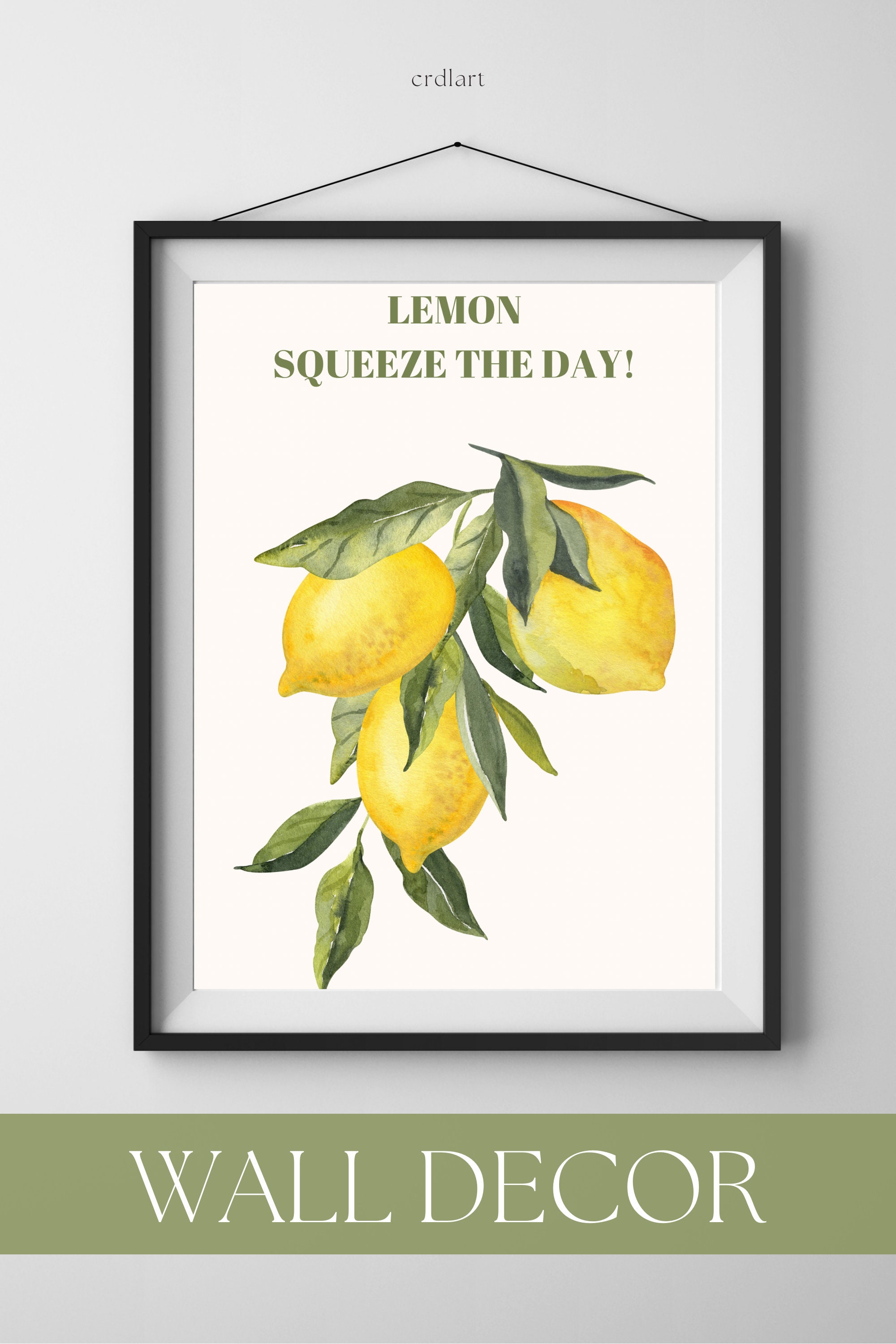 Squeeze the Day Lemon Print Printable Kitchen Wall Art - Etsy