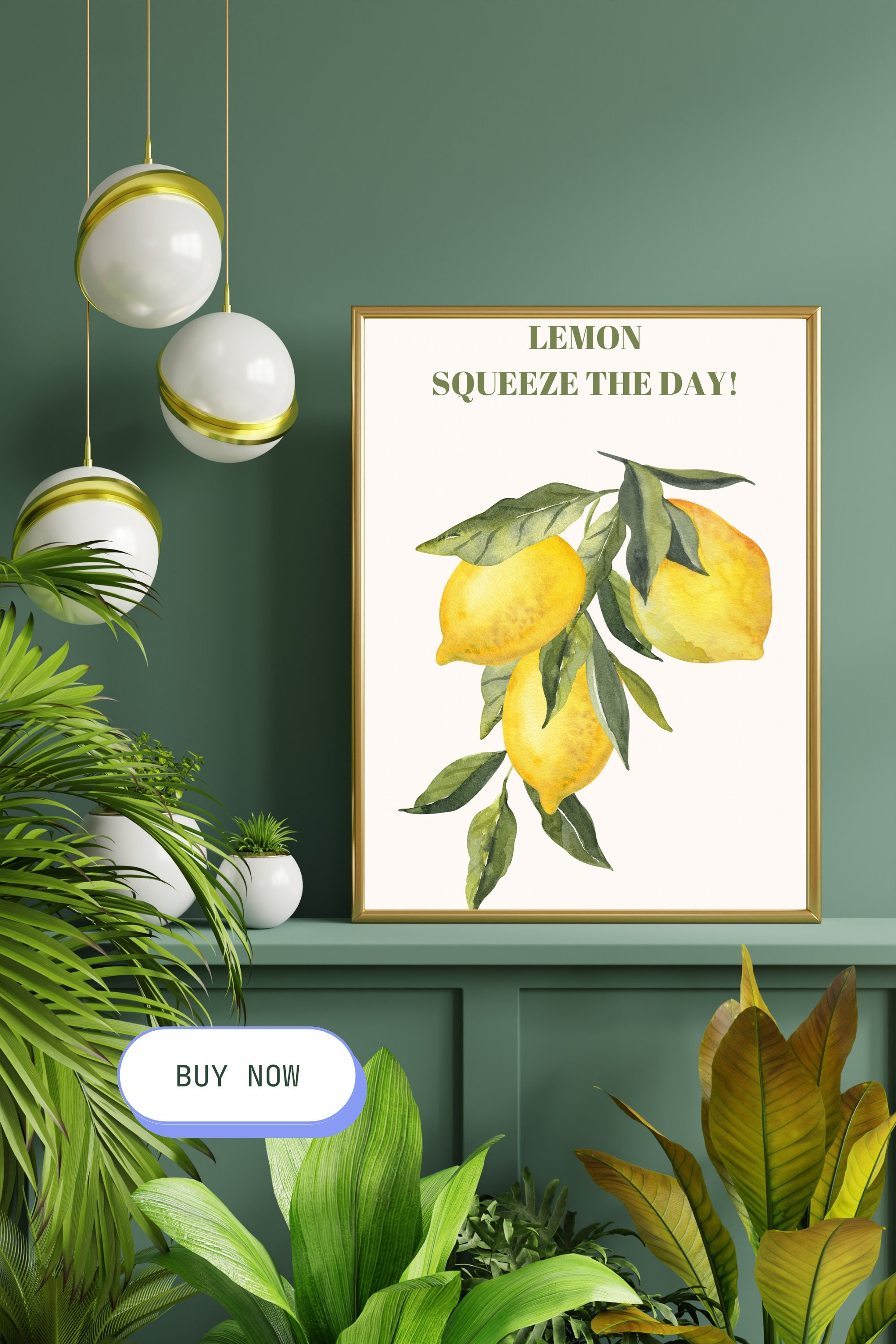 Squeeze the Day Lemon Print Printable Kitchen Wall Art - Etsy