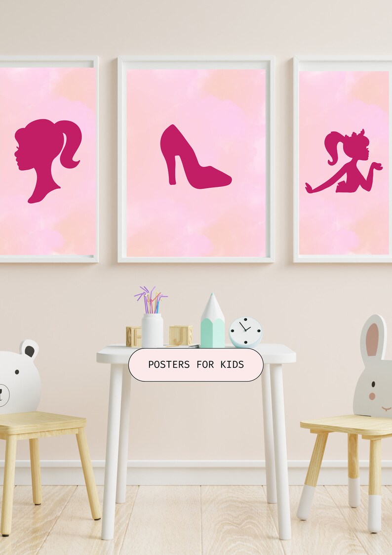PINK Barbie Wall Art,cute Printable Wall Art,instant Download,youth ...
