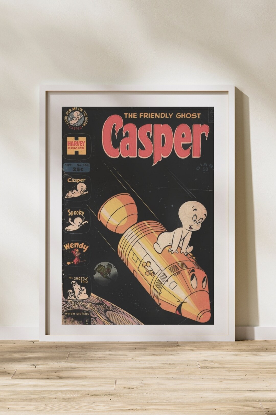 Casper the Friendly Ghost Inspired Digital Art,printable Wall Art ...
