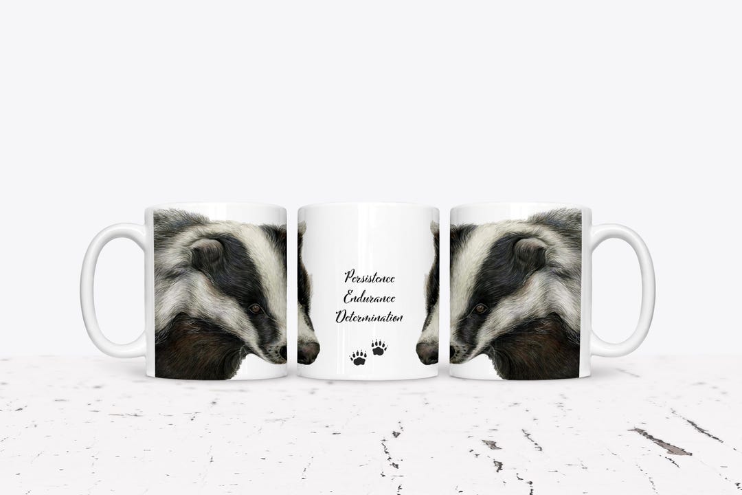 Badger Mug, Badger Gifts, Animal Mug, Spirit Animal, Fine Art, Badger ...