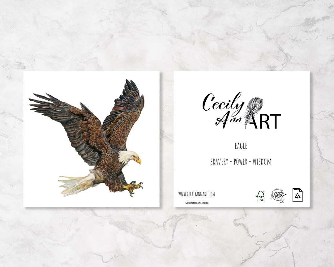 Eagle Birthday Card, Eagle Art, Blank Greeting Cards, Eagle Gifts, Bird ...