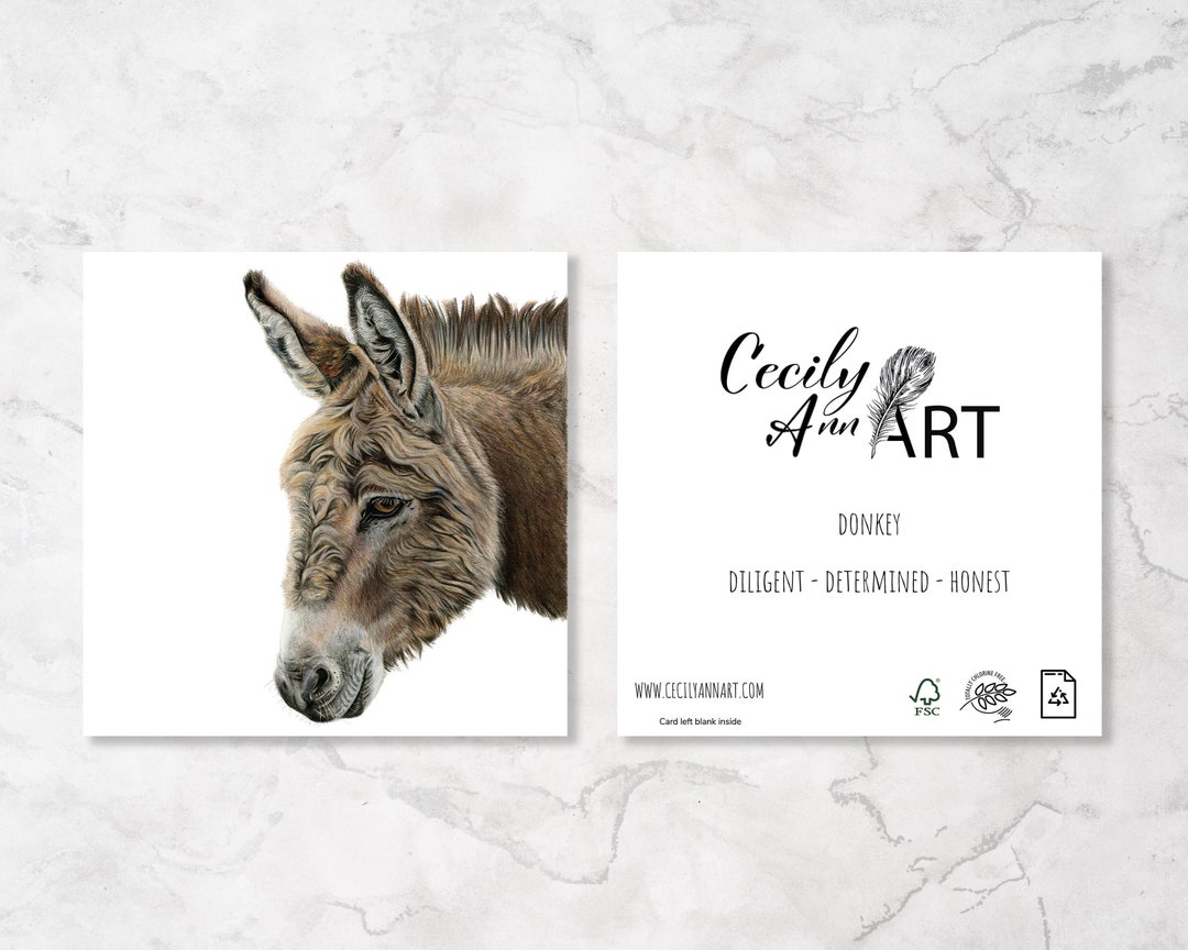 Donkey Card, Birthday Card, Greeting Cards, Gifts for Her, Gifts for ...