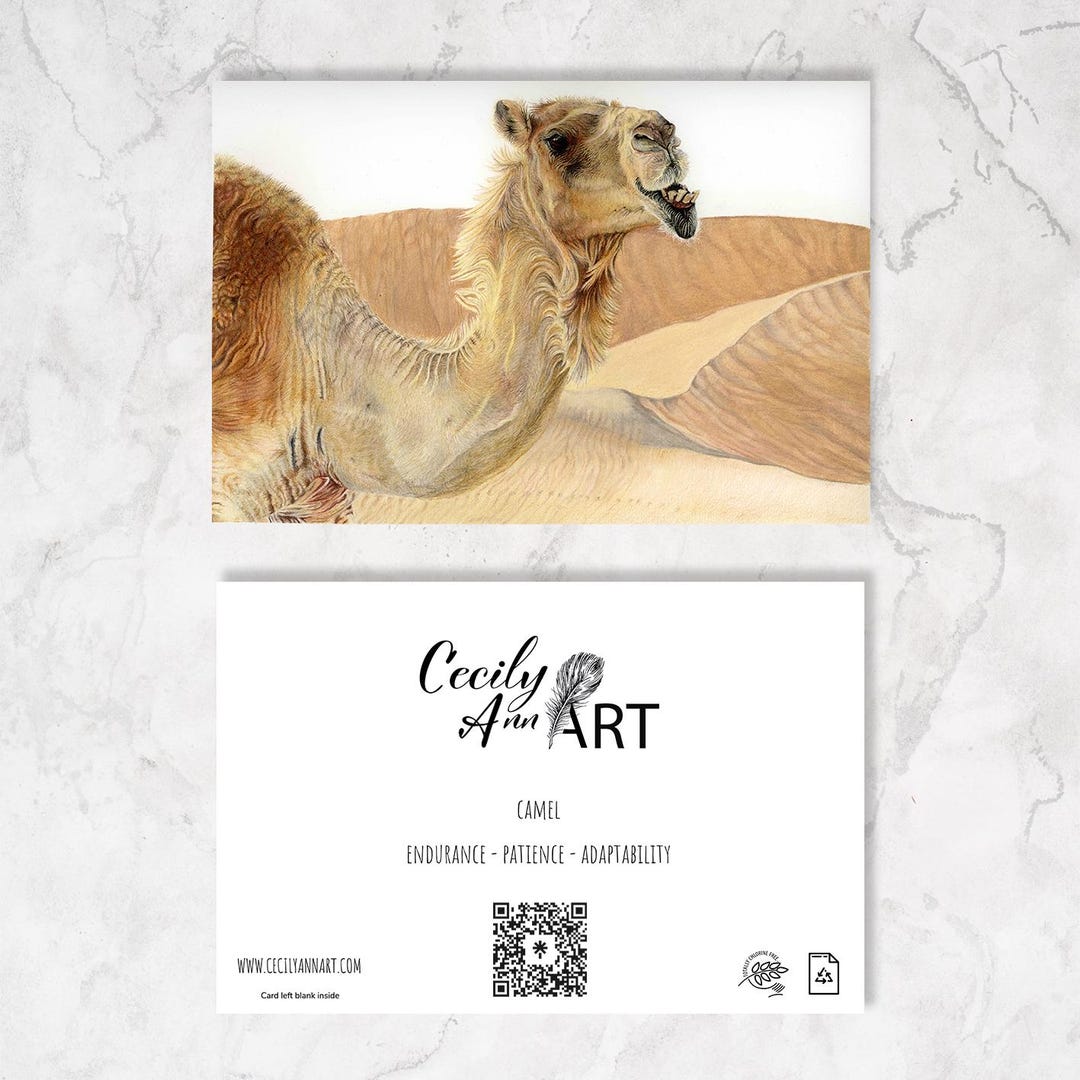 Camel Birthday Card, Camel, Blank Greeting Cards, Camel Print ...