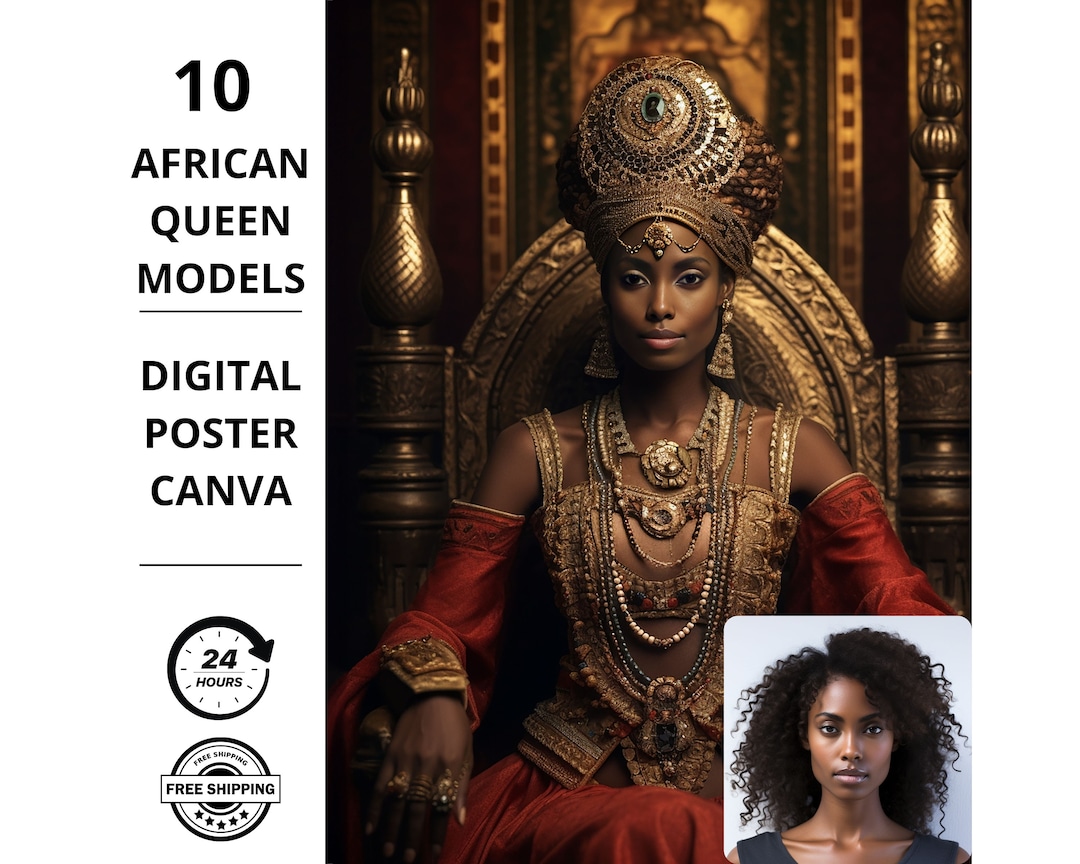 Custom Royal African Queen Portrait From Photo,renaissance Portrait ...