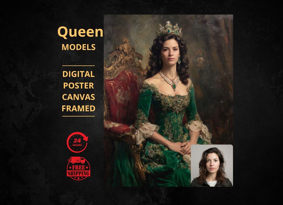 Custom Royal Queen Portrait From Photo, Renaissance Portrait, Turn Me ...