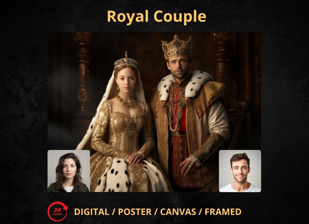 Custom Royal Couple Portrait From Photo, Renaissance Portrait, Turn Me ...