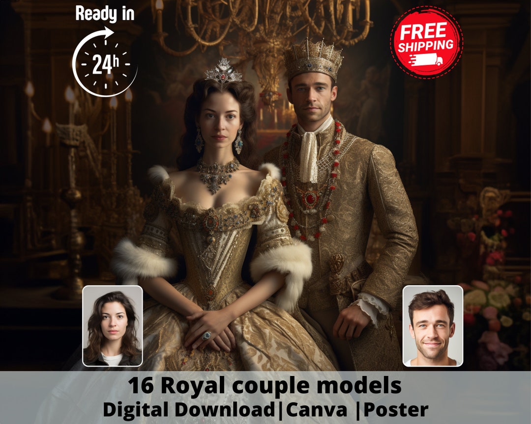Custom Royal Couple Portrait From Photo, Renaissance Portrait, Turn Me ...