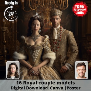 Custom Royal Couple Portrait From Photo, Renaissance Portrait, Turn Me ...