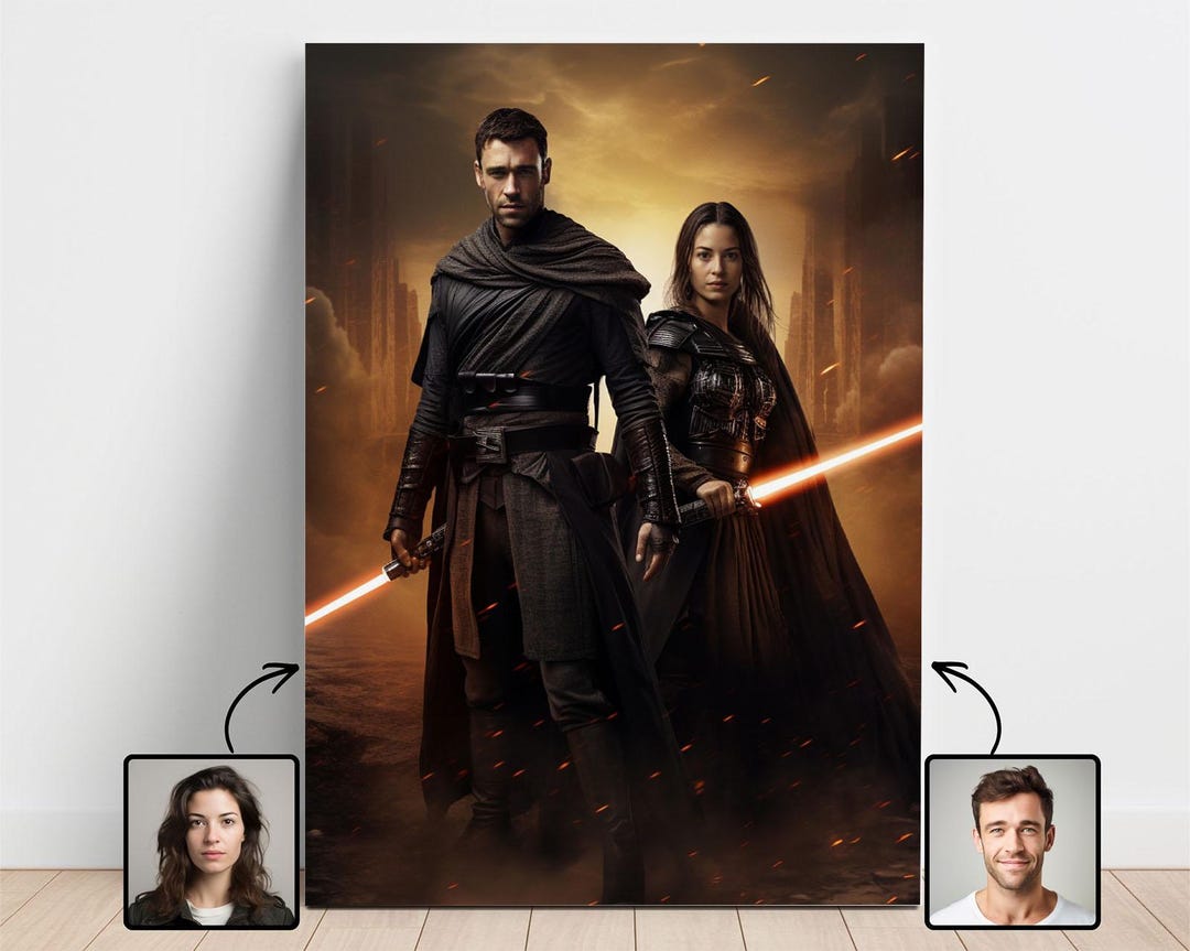 Custom Realistic Star Wars Couple Portrait, Personalized Portraits ...