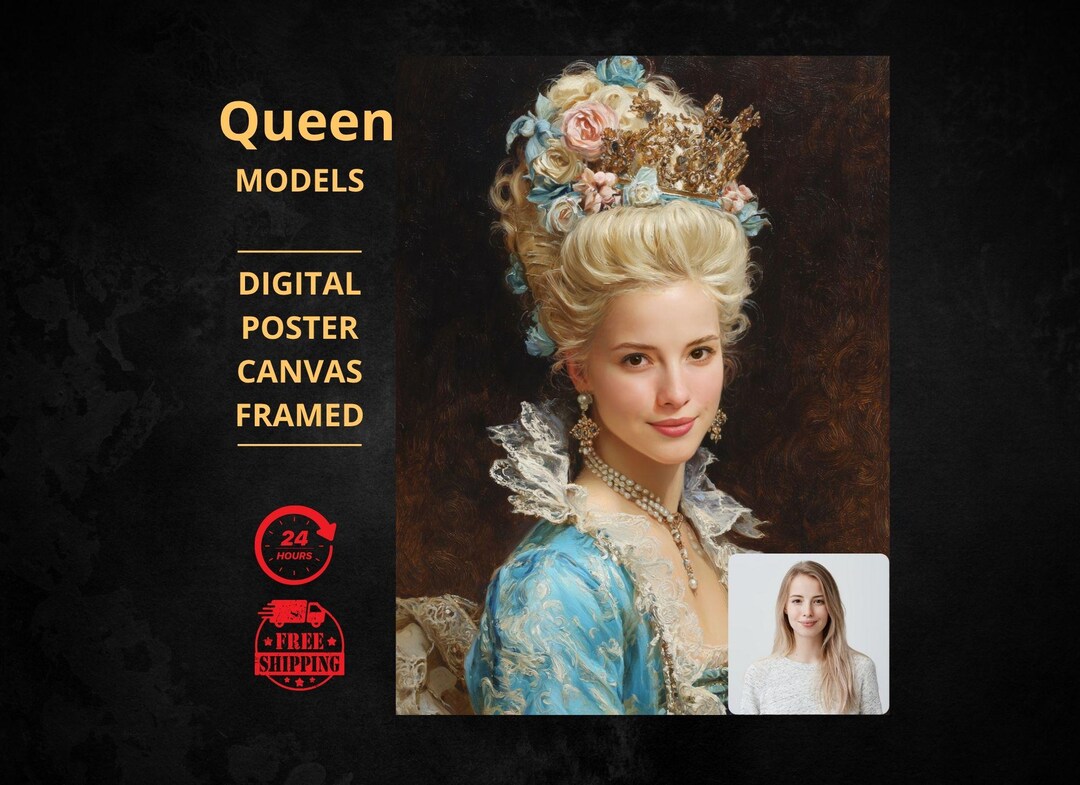 Custom Royal Queen Portrait From Photo, Renaissance Portrait, Turn Me ...