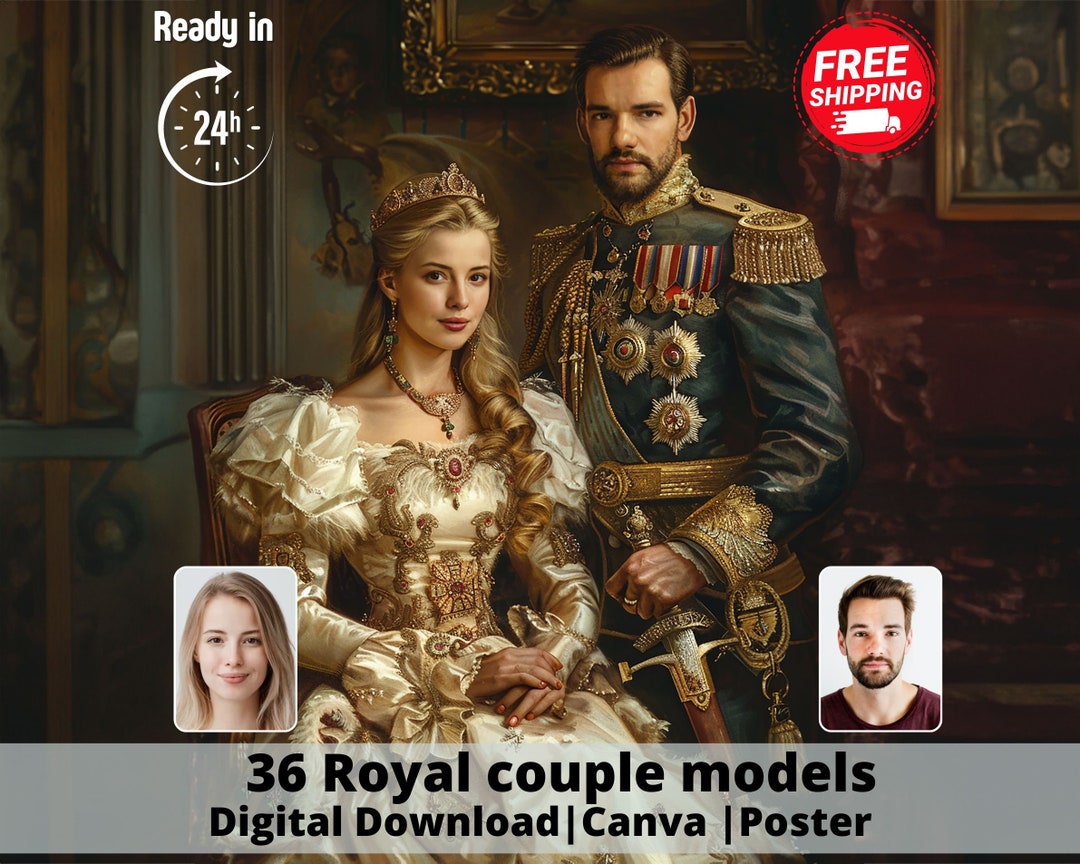 Custom Royal Couple Portrait From Photo, Renaissance Portrait, Turn Me ...
