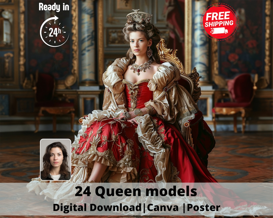 Custom Royal Queen Portrait From Photo, Renaissance Portrait, Turn Me ...