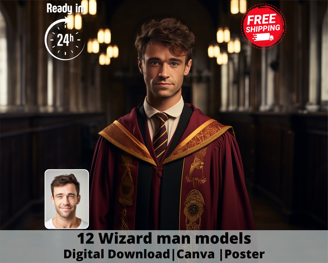 Custom Realistic Wizard Men Portrait, Personalized Portraits, Custom ...