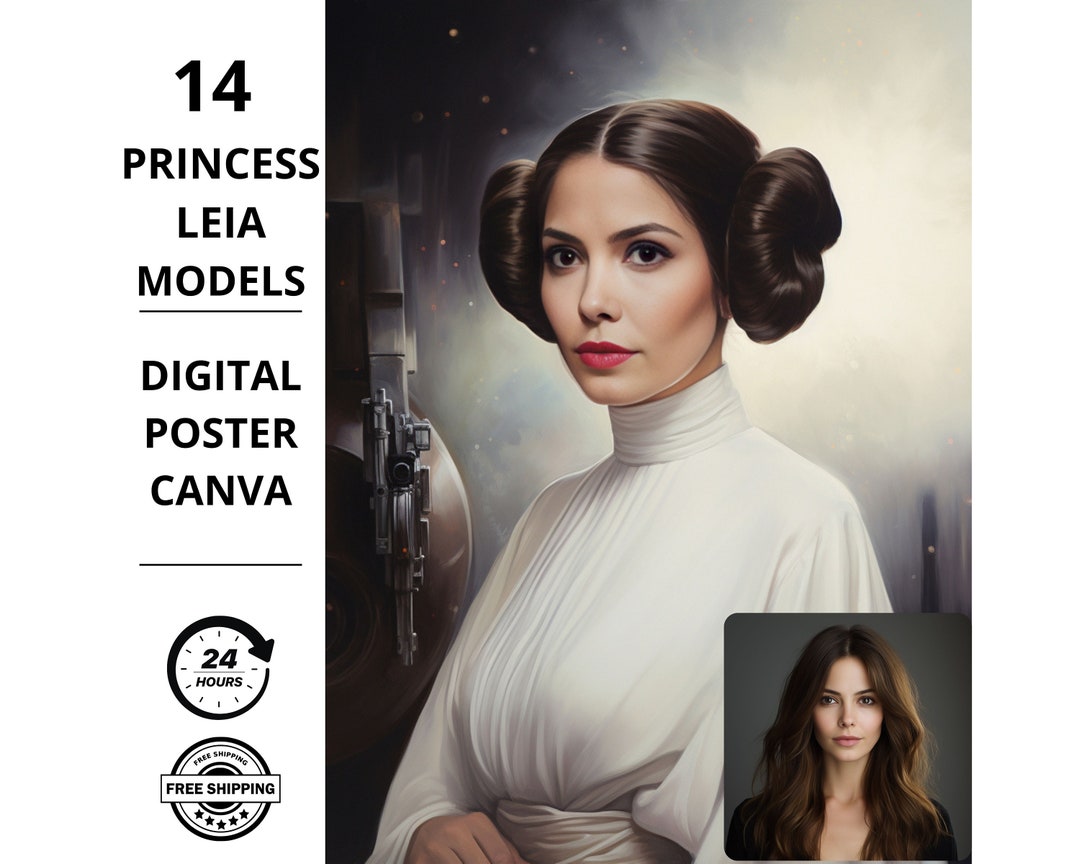 Custom Realistic Star Wars Portrait, Princess Leia Portraits, Custom ...