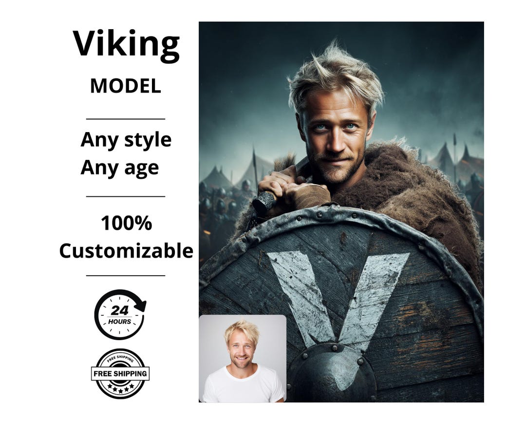 Custom Viking Man From Photo , Viking Portrait, Viking Gifts, Ragnar ...