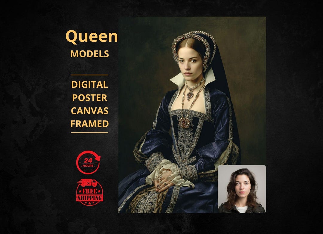 Custom Royal Queen Portrait From Photo, Renaissance Portrait, Turn Me ...