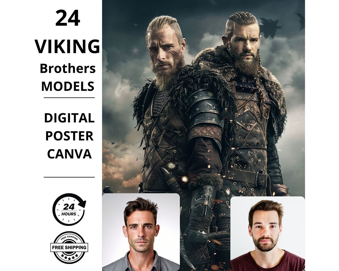 Custom Viking Brothers From Photo , Viking Portrait, Viking Gifts ...