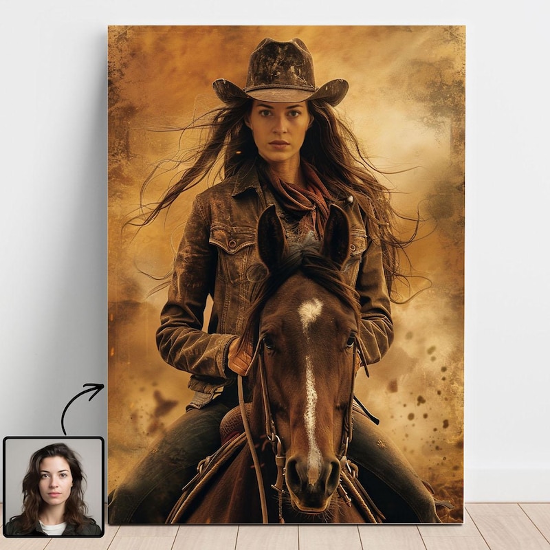 Face Swap Cowboy Portrait - Etsy