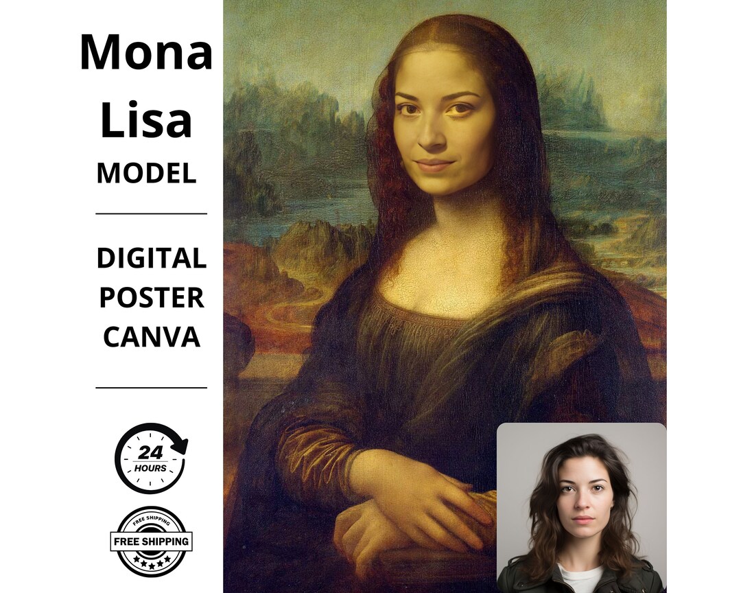 Custom Mona Lisa Portrait From Photo, Mona Lisa Poster, Mona Lisa ...