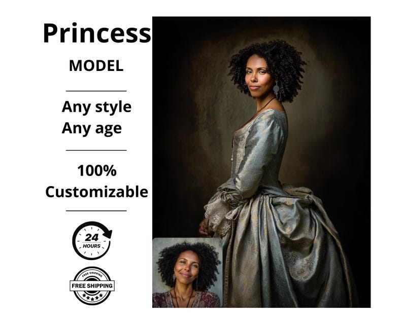 Custom Royal Queen/princess Portrait From Photo, Renaissance Portrait ...