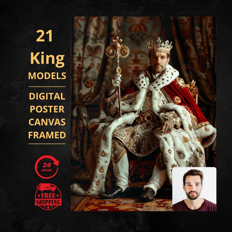Custom Face King Wall Art - Etsy