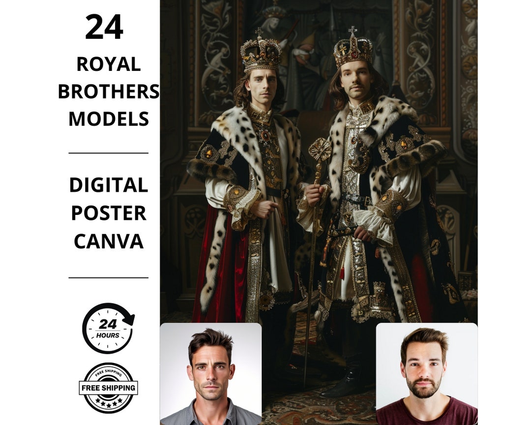 Custom Royal Brother Portrait From Photo, Renaissance Portrait, Turn Me ...