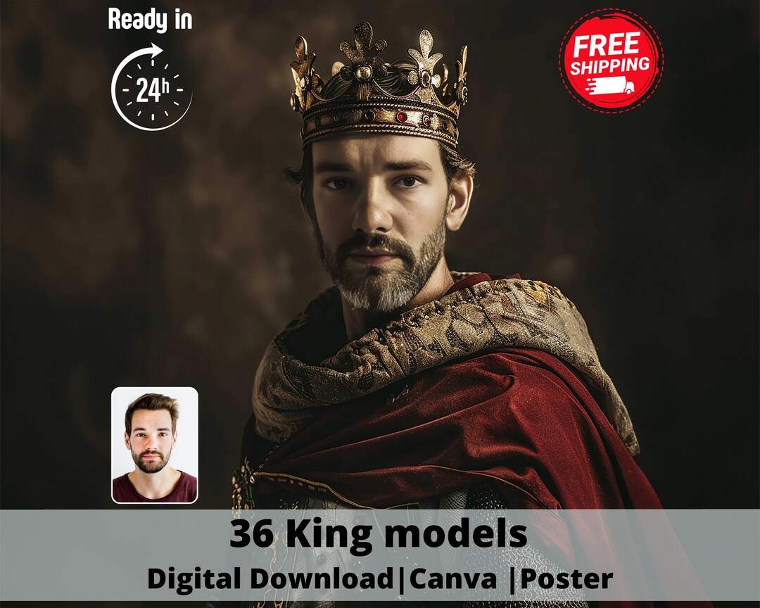 Custom King Portrait From Photo, Renaissance Portrait, Turn Me Royal ...