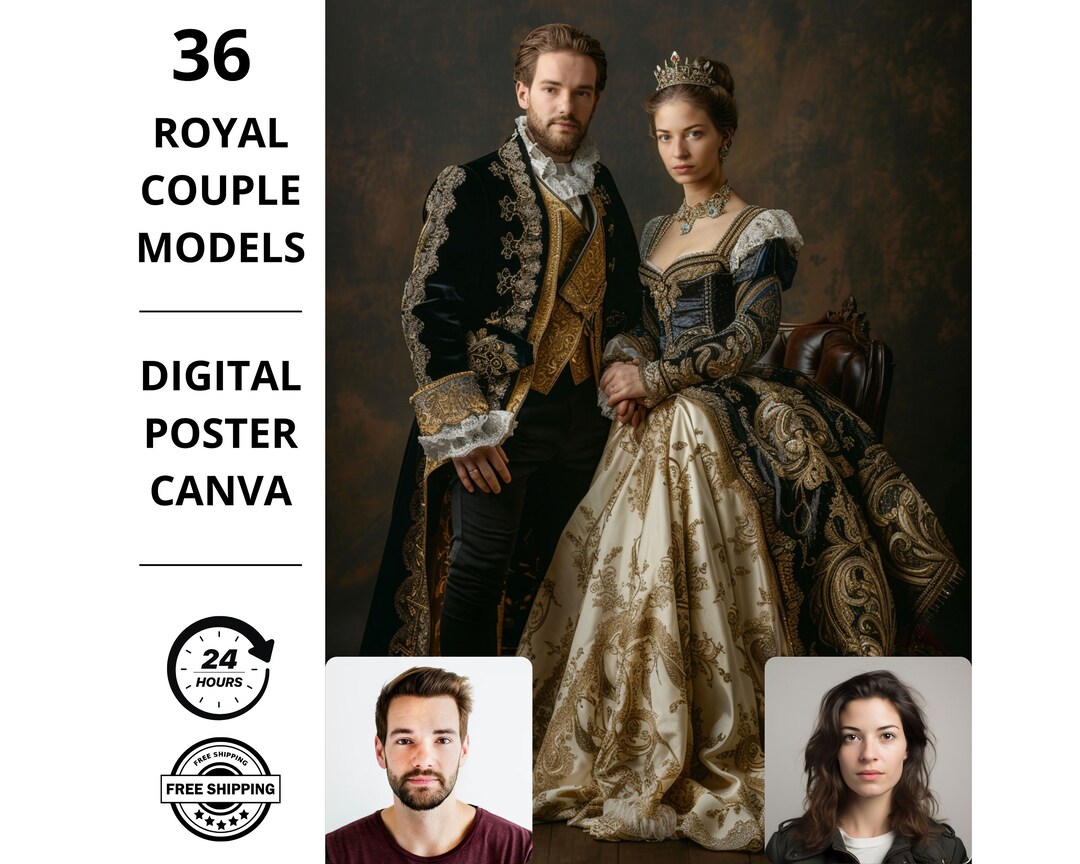 Custom Royal Couple Portrait From Photo, Renaissance Portrait, Turn Me ...