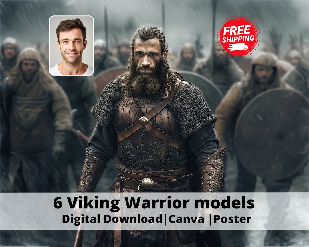 Custom Viking Portrait From Photo Gift Renaissance Wall Art - Etsy UK