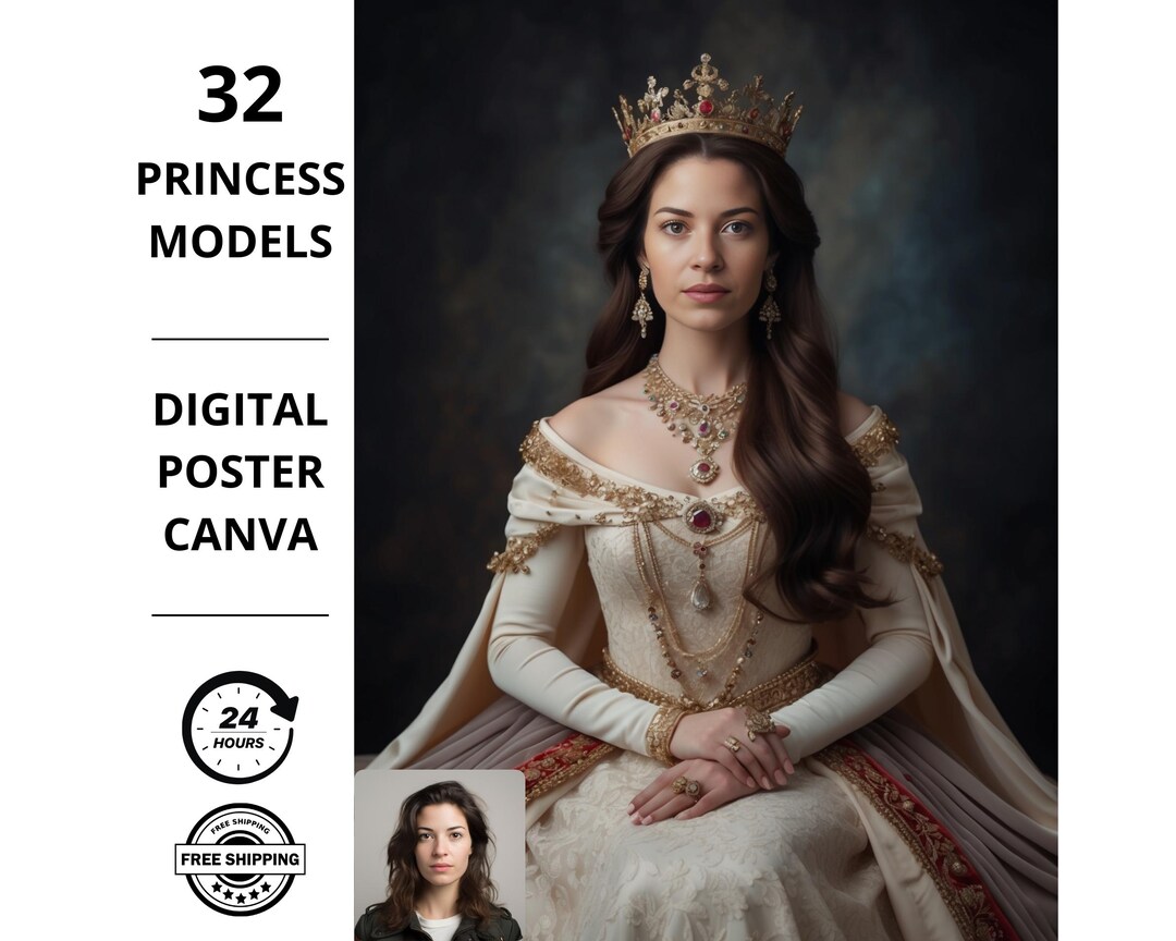 Custom Royal Queen/princess Portrait From Photo, Renaissance Portrait ...
