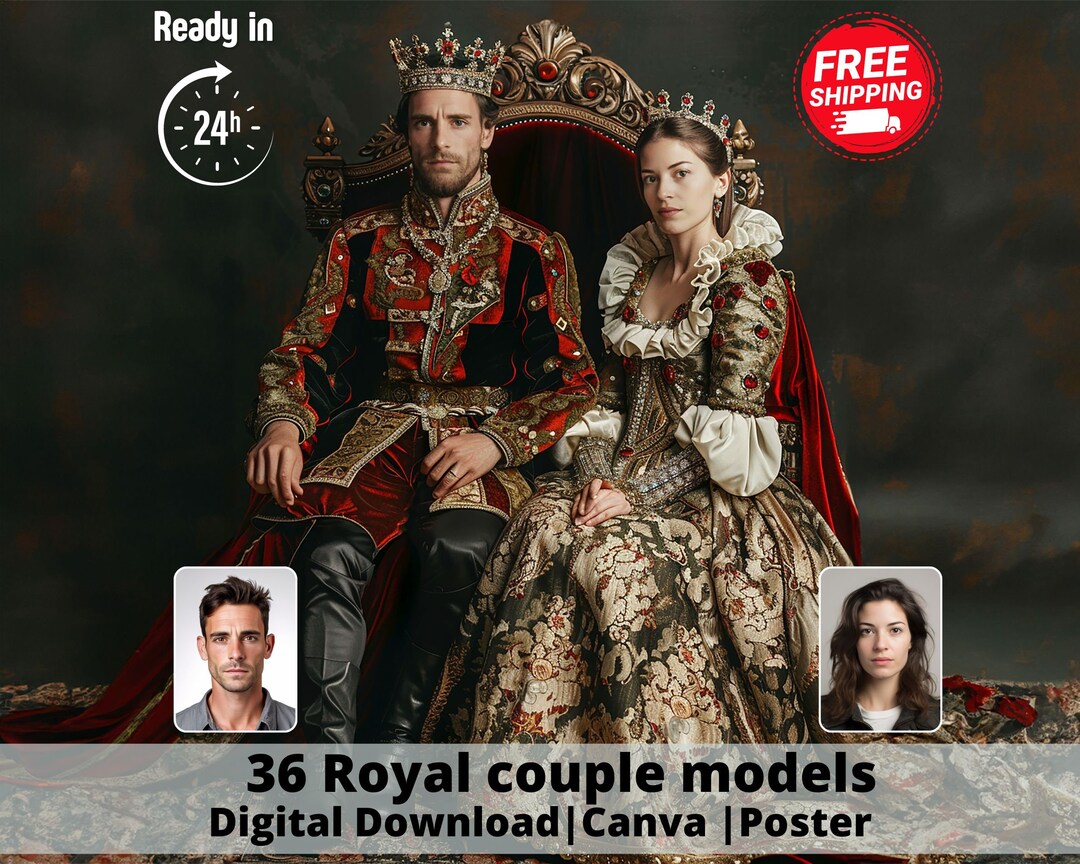 Custom Royal Couple Portrait From Photo, Renaissance Portrait, Turn Me ...