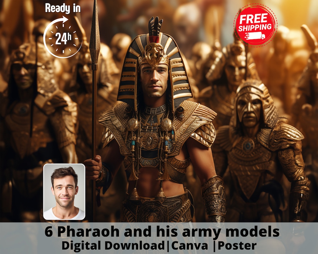 Custom Pharaoh Portrait From Photo Egyptian Portrait - Etsy UK