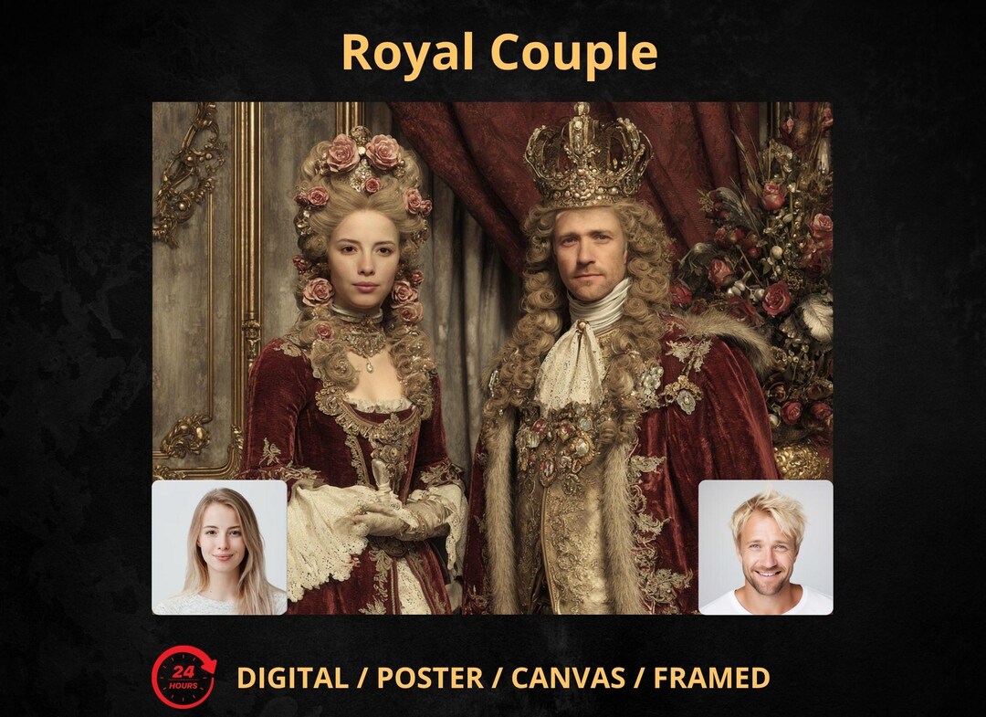 Custom Royal Couple Portrait From Photo, Renaissance Portrait, Turn Me ...