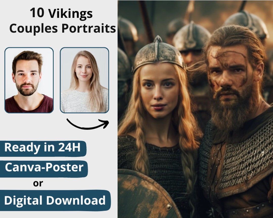 Vatertag Wikinger paar individuelle Familien Portrait - Etsy.de