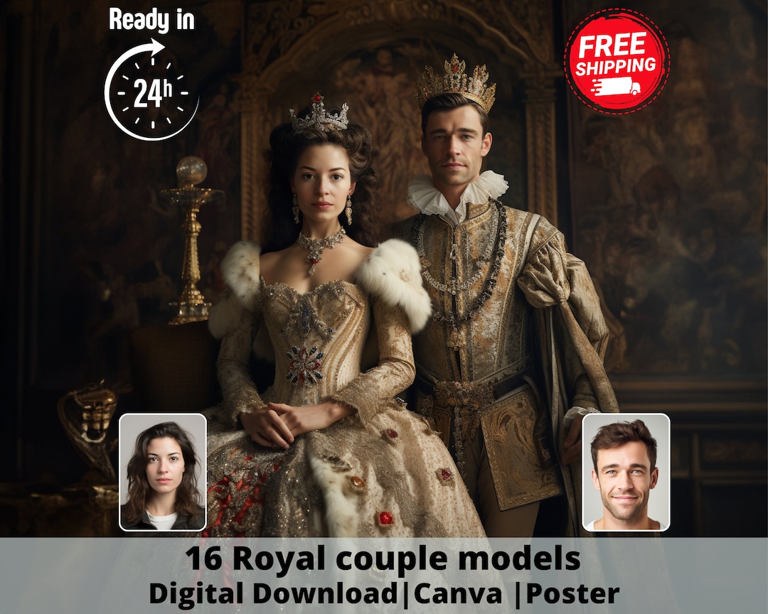 Custom Royal Couple Portrait From Photo, Renaissance Portrait, Turn Me ...