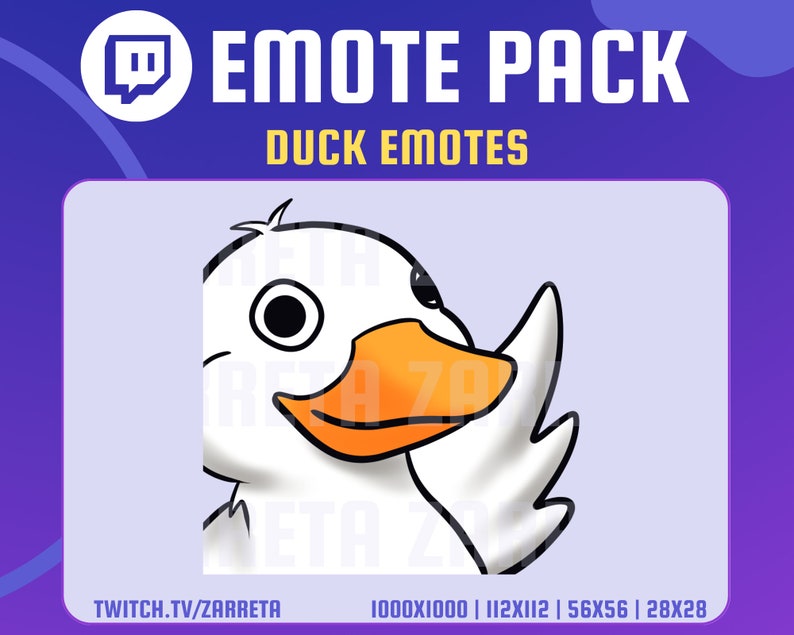 Emote Twitch Duck Kawaii Bird Png Vtuber Pack Stream Streamer - Etsy