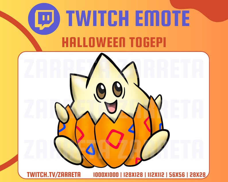 Halloween Togepi Pumpkin Pokemon Emote for Twitch Stream - Etsy