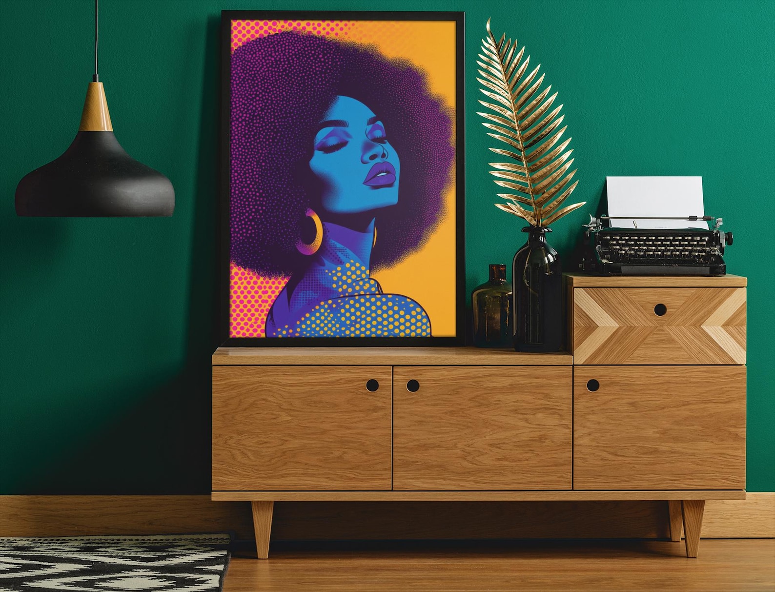 Vibrant Afro Pop Art Poster - Black Woman Wall Decor - Etsy