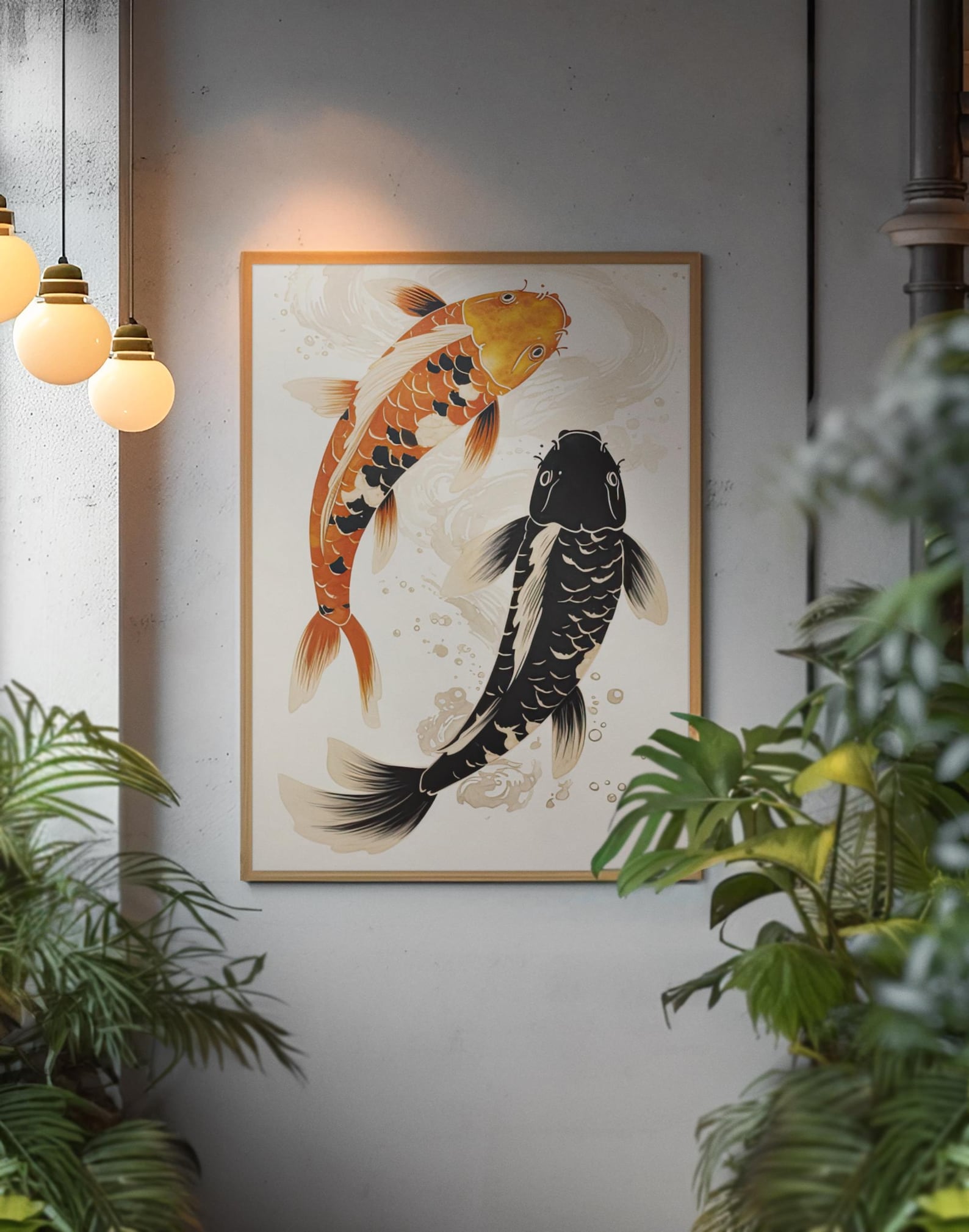 Koi Fish Japanese Artwork Asian Print Nature Inspired Home Decor Koi ...